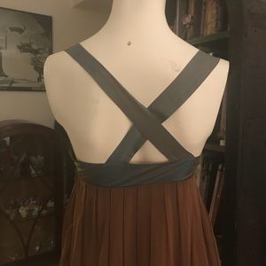 jussara Lee | Dresses | Jussara Lee Brown Empire Waist Chiffon Dress Xs ...